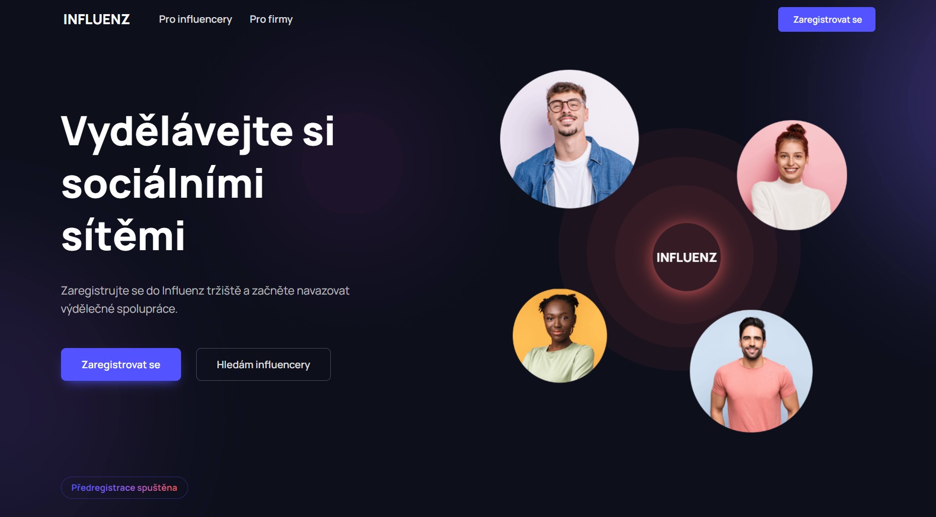 Influenz - Influencer databáze spojující firmy s influencery.